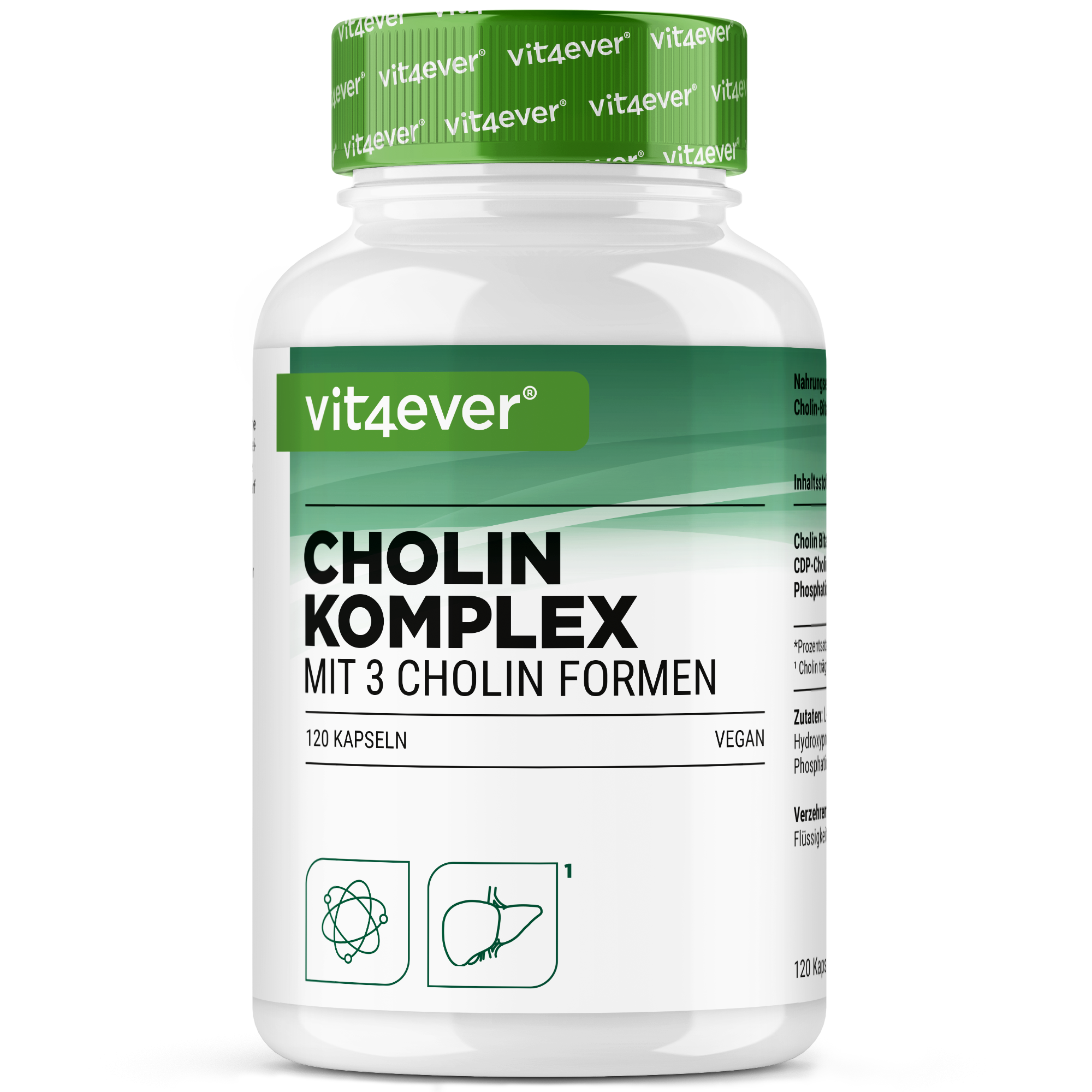 Cholin Komplex - 3 Quellen - 120 Kapseln - Citicolin